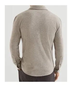 Brunello Cucinelli Virgin Wool, Cashmere And Silk Knit Shirt