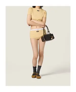 Miu Miu Garment-dyed Cotton Boy-shorts