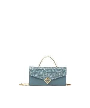 Fendi Ff Diamonds Chain Wallet - Green