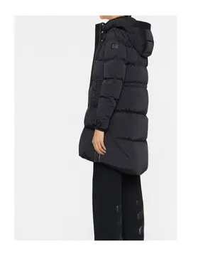 Woolrich Hooded Down Jacket With Zip And Button Details