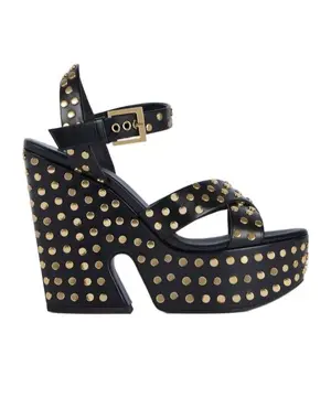 Givenchy Leather Platform Clogs With Stud Embellishments
