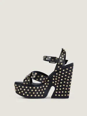 Givenchy Leather Platform Clogs With Stud Embellishments