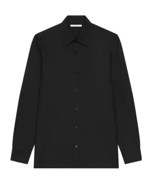 Givenchy Slim Fit Shirt In Poplin With Embroidery - Black