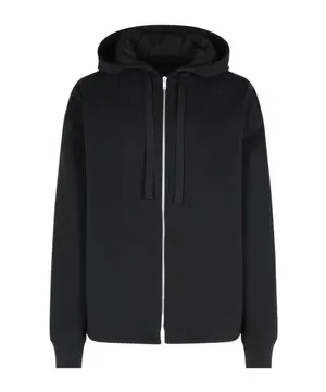 JIL SANDER Long-sleeved Zipped Hoodie - Black