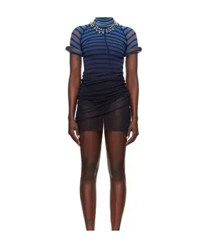 JEAN PAUL GAULTIER Striped 3d Dress