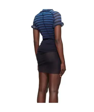 JEAN PAUL GAULTIER Striped 3d Dress