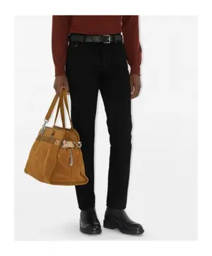 Burberry Slim Fit Jeans With Equestrian Rider Graphic Suede Patch