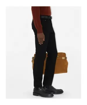 Burberry Slim Fit Jeans With Equestrian Rider Graphic Suede Patch