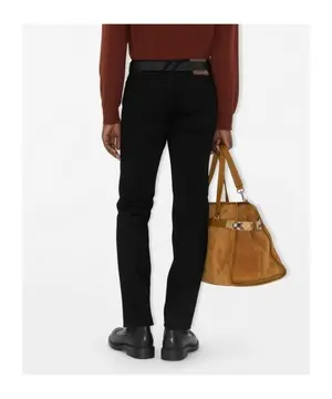 Burberry Slim Fit Jeans With Equestrian Rider Graphic Suede Patch