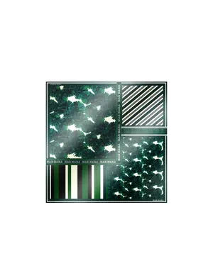 Max Mara Printed Silk Scarf Emerald
