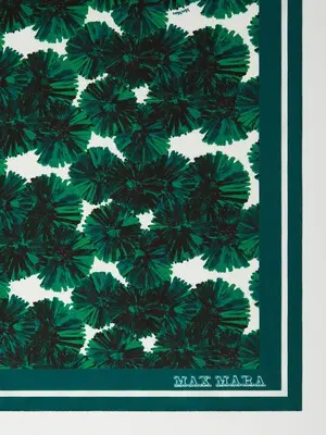 Max Mara Printed Silk Scarf - Emerald