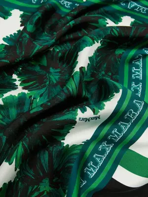 Max Mara Printed Silk Scarf - Emerald