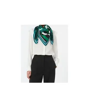 Max Mara Printed Silk Scarf - Emerald