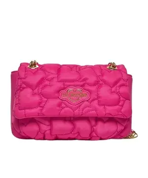 Moschino Puffy Heart Chain Shoulder Bag - Pink