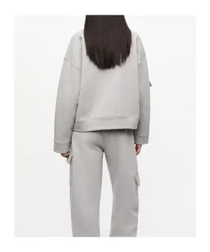 GANNI Crewneck Oversized Sweatshirt With Asymmetrical Pockets