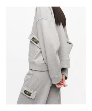 GANNI Crewneck Oversized Sweatshirt With Asymmetrical Pockets