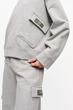GANNI Crewneck Oversized Sweatshirt With Asymmetrical Pockets