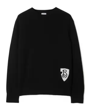 Burberry B Shield Logo Intarsia-knit Jumper - Black
