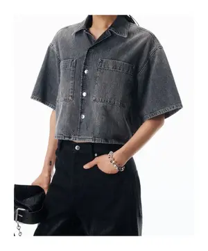 Alexander Wang Cropped Boxy Short-sleeve Shirt
