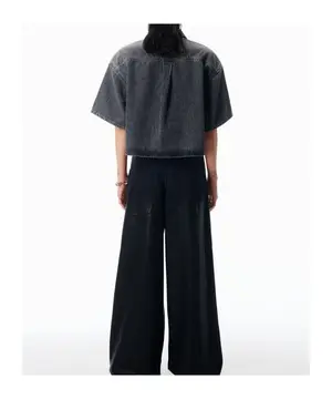 Alexander Wang Cropped Boxy Short-sleeve Shirt