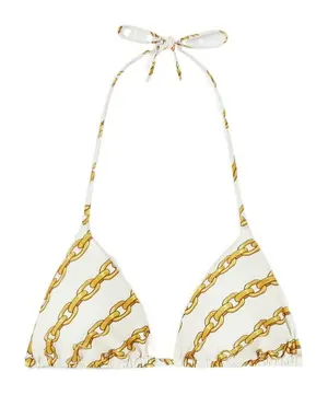 Versace Logo Triangle-cup Tie-fastened Bikini Top
