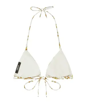 Versace Logo Triangle-cup Tie-fastened Bikini Top
