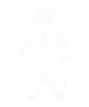 Balmain Logo Print Babygrow Set With Hat