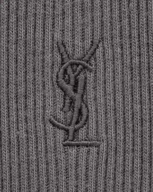 Saint Laurent Cassandre Ribbed Tank Top - Anthracite