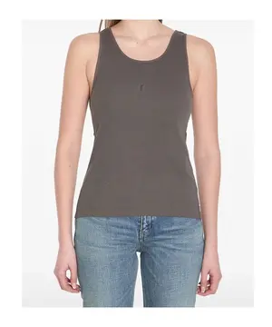 Saint Laurent Cassandre Ribbed Tank Top