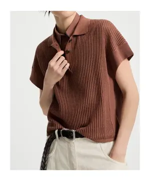 Brunello Cucinelli Ribbed Knit Polo Shirt