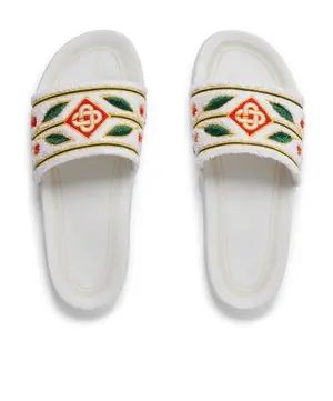 Casablanca Laurel Slides - White