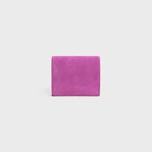 Celine Small Flap Wallet Triomphe In Suede Calfskin