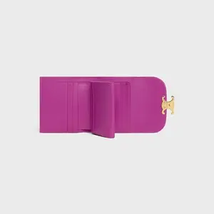 Celine Small Flap Wallet Triomphe In Suede Calfskin