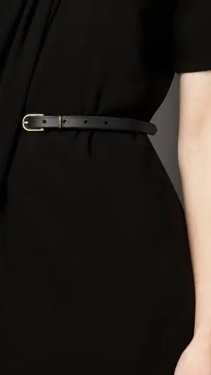 Burberry Round Neck Short Sleeve Belted Dress