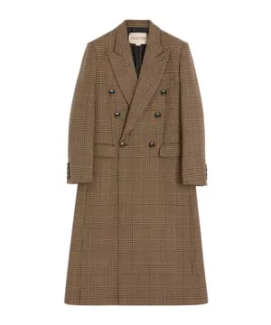 Valentino Garavani Checked Double-breasted Coat - Camel/black