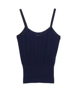 J.W.ANDERSON Pointelle-knit Top - Navy Blue