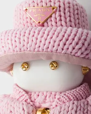 Prada Knitted Soft Robot Keychain Charm - Pink