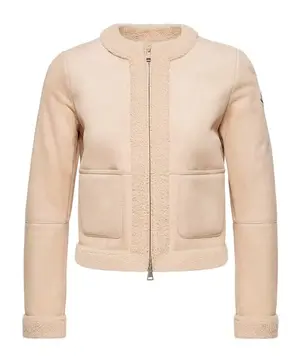 Moncler Shearling Down Jacket - Beige