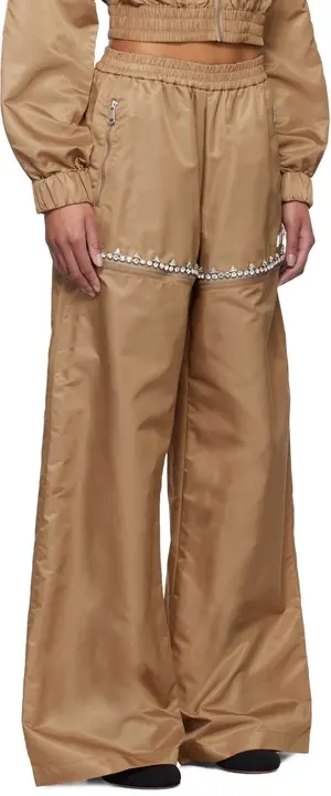 AREA Crystal Slit Track Pants