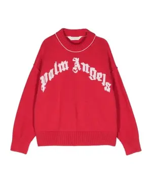 Palm Angels Logo-embroidered Sweater - Red