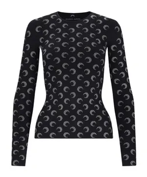 MARINE SERRE Moon Printed Crewneck T-shirt - Black