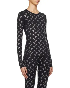 MARINE SERRE Moon Printed Crewneck T-shirt - Black