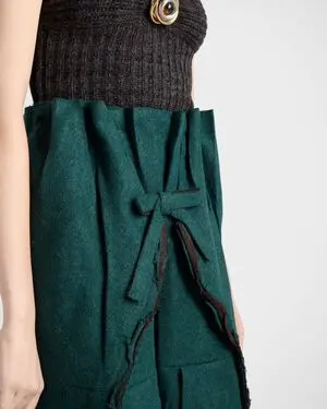 Prada Wool And Cashmere Bandeau Top With Brooch