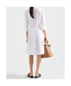 Prada Pleated Poplin Shirt Dress