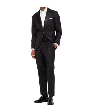 Brunello Cucinelli Single-breasted Wool Suit - Black