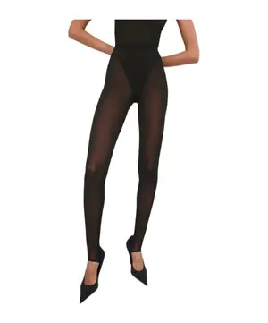 Wardrobe.NYC Sheer Tights With Riding Breeches Style Legs - Black