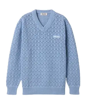 Miu Miu Cotton V-neck Sweater