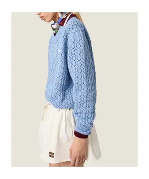 Miu Miu Cotton V-neck Sweater