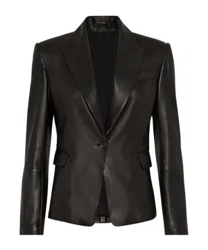 Brunello Cucinelli Single-breasted Leather Blazer