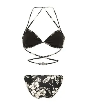 MARINE SERRE Floral Print Active Jersey Bikini